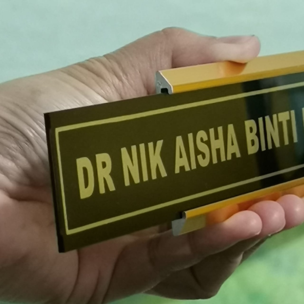 door signage with gold sloting base, sign pintu , door sign | Shopee ...