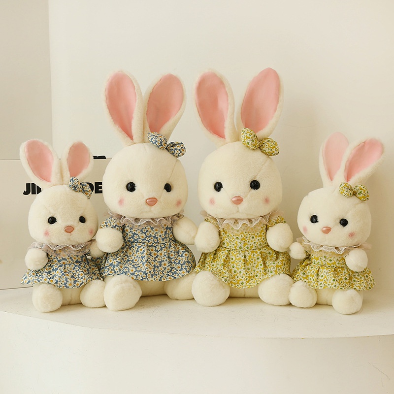 Rabbit bear Doll With a skirt Baby Sleep Comfort Toy fluffy rabbit ...