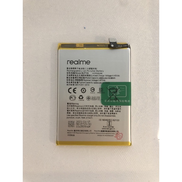 Original battery Realme C3 / A5 / A9 / 5i ( code : BLP729 ) | Shopee ...