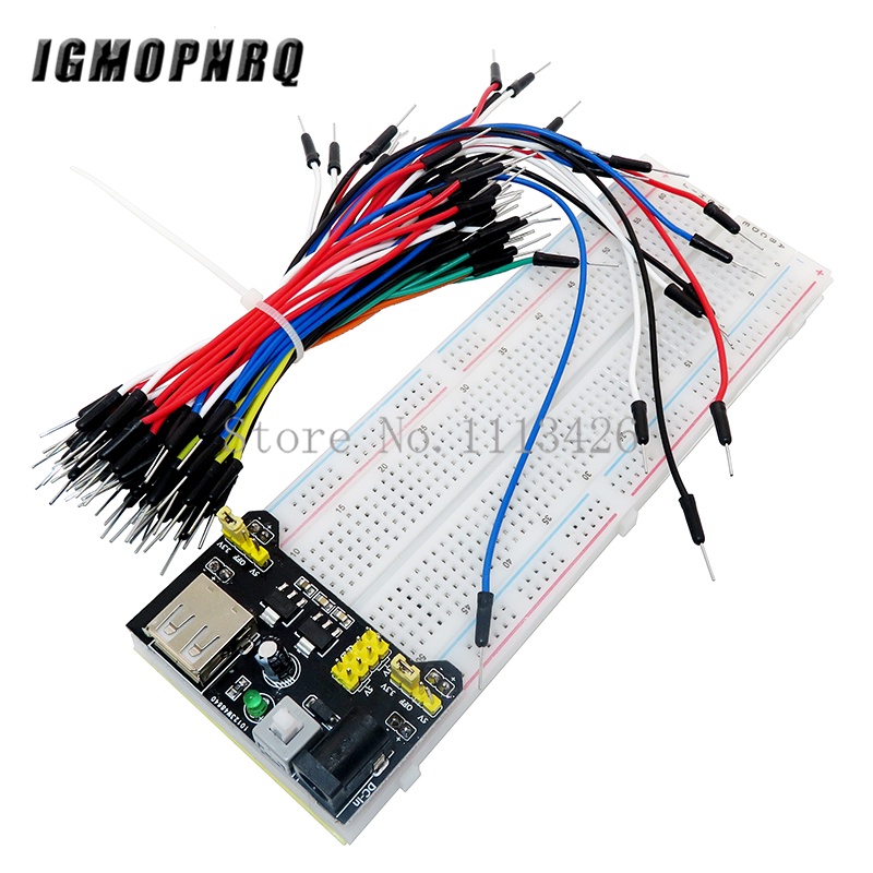 MB102 Breadboard power module + MB-102 830 points Solderless Prototype Bread board for arduino ...
