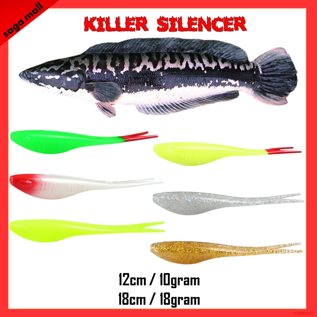 Gewang Killer Toman 12cm & 18cm Silencer Soft Plastic Lure Baby ...
