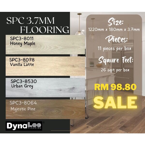 *SELF PICK UP AVAILABLE* 3.7MM SPC FLOORING (26 Sqft) | Shopee Malaysia