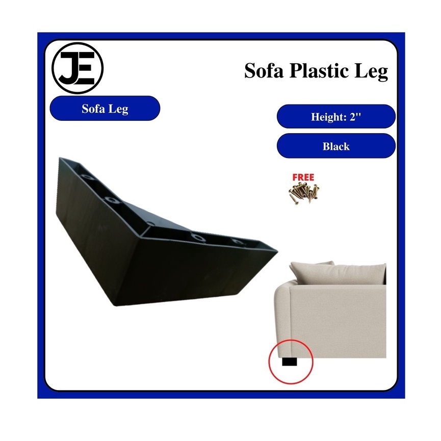 2" x 6" / 100mm x 155mm Sofa Plastic L Shape Leg DIY Sofa Repair Divan ...