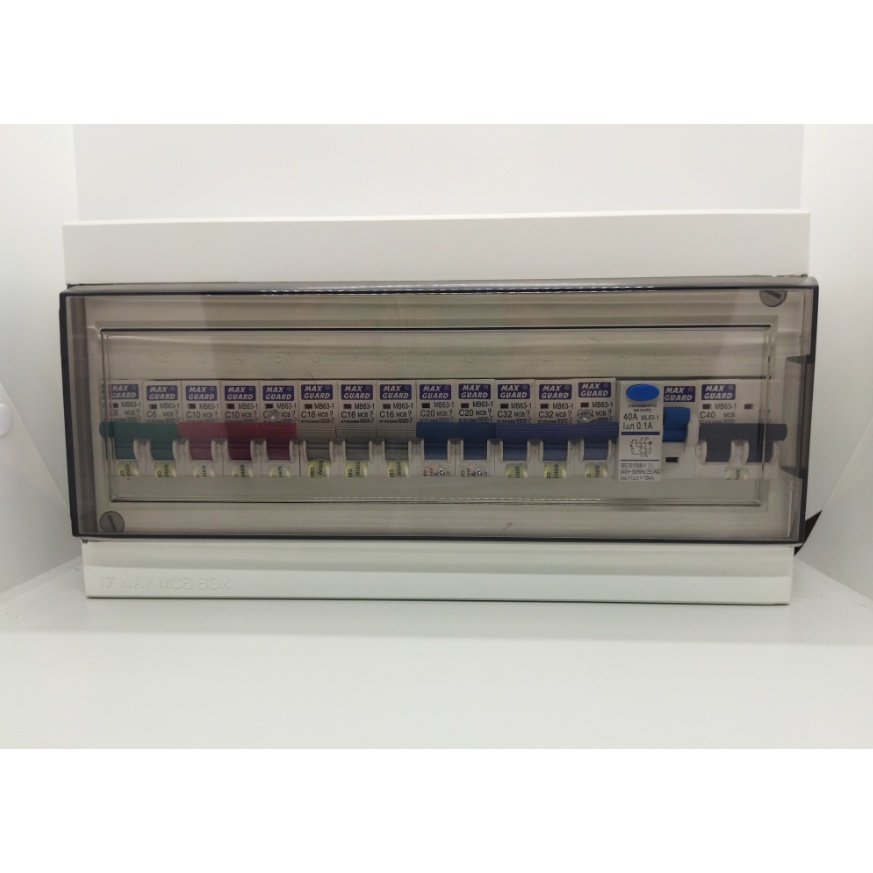 (13 MCB) MAXGUARD DB 17 Way 40A Complete Set With 40A MCB Main Switch ...