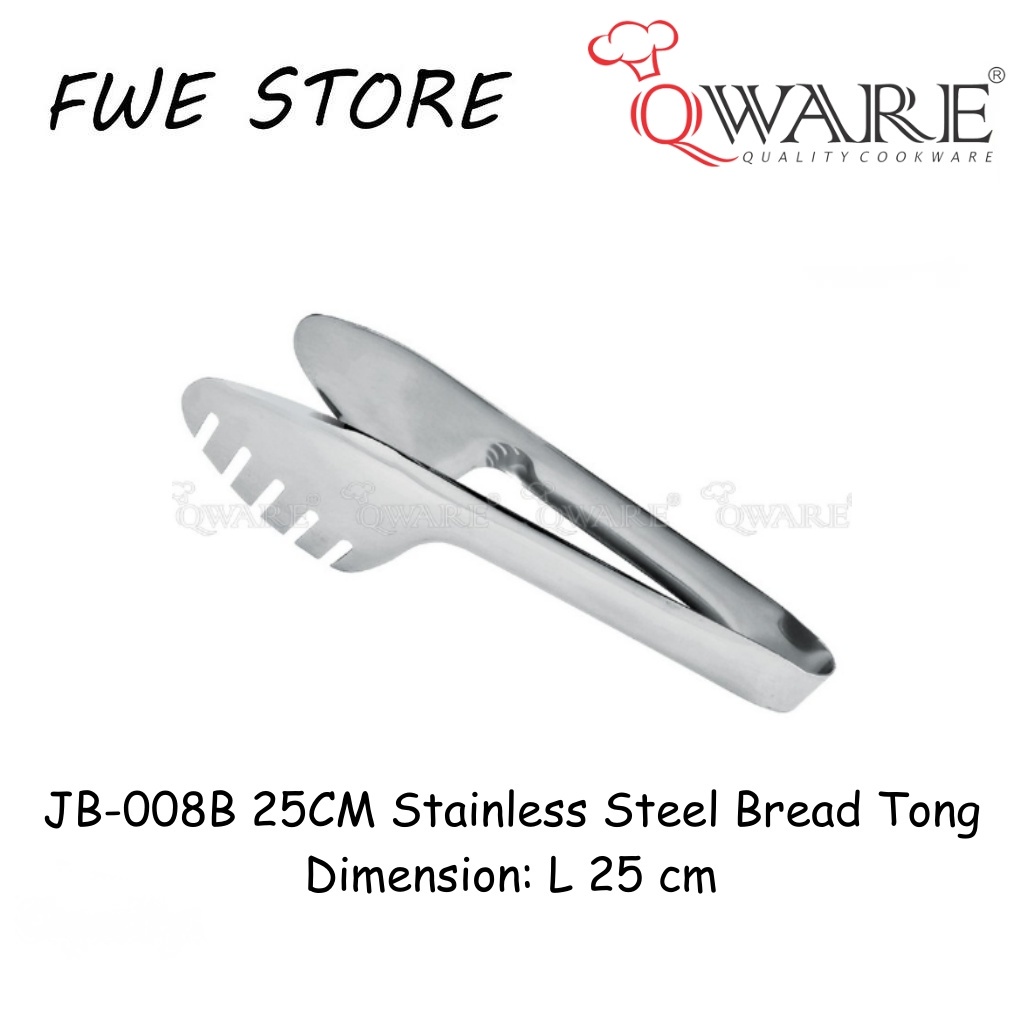 Qware Stainless Steel Bread Tong / Penyepit Roti 25cm | Shopee Malaysia