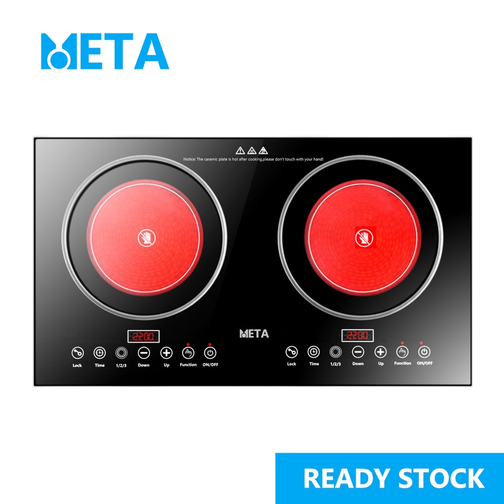 【Kitchen】META Built-in Double Electric Ceramic Cooker Hob Stove Gas ...