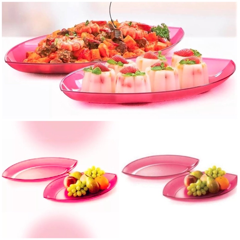 Tupperware Level Elegant Roza Large Platter (2) / Small Platter (4) - 1 ...
