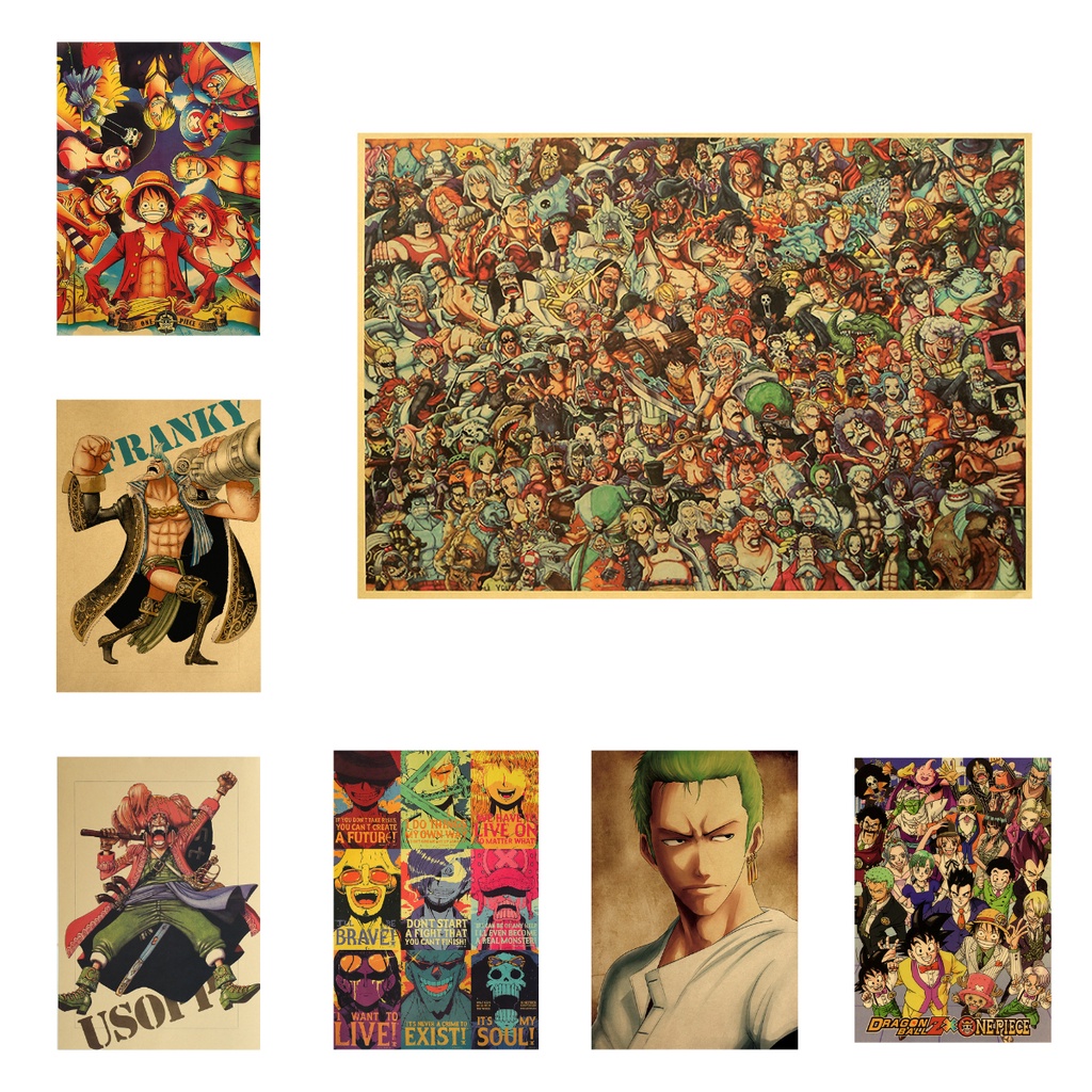 50 designs One Piece "Peoples" anime poster Kraft Paper Wallpaper wall ...