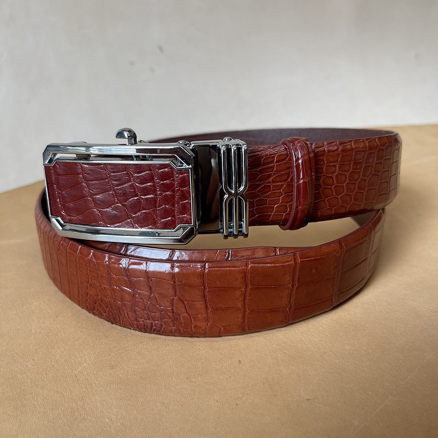 Genuine Crocodile Leather Men's Belt STM90 Premium Smooth Belly Leather ...