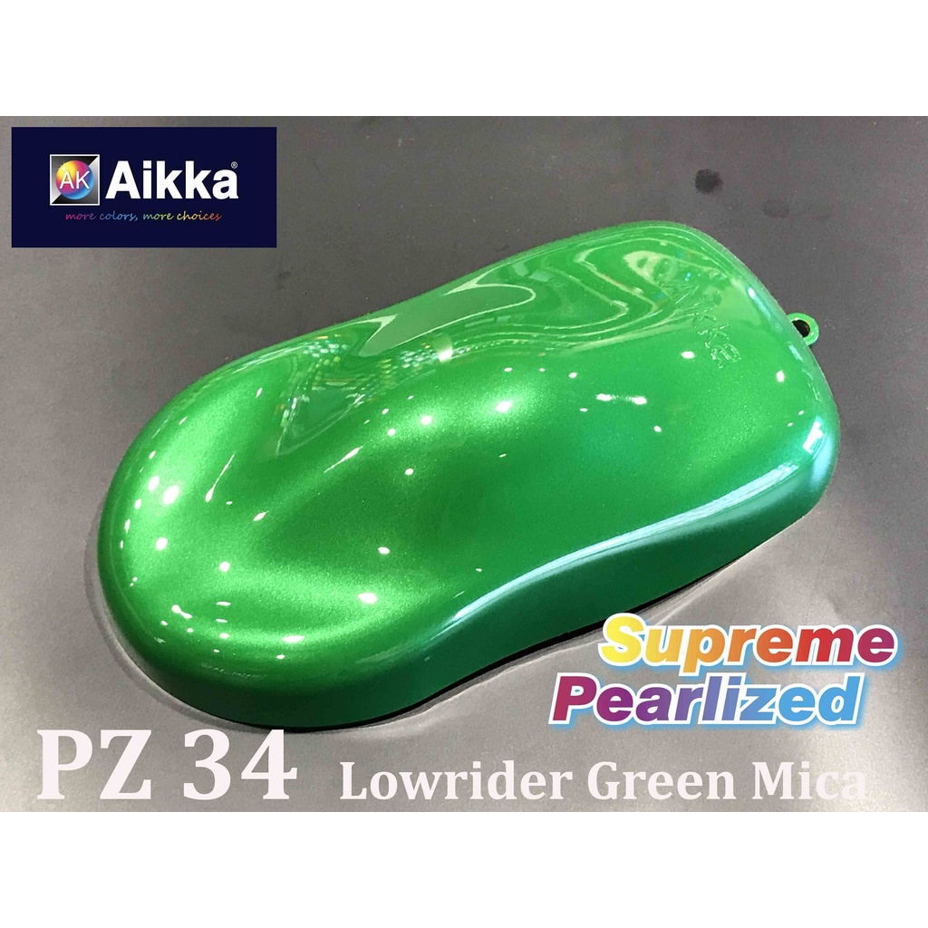 Aikka Supreme Pearlized PZ34 LOWRIDER GREEN MICA Cat Kereta Motor Cat Bancuh Siap/ 2K Car Paint ...