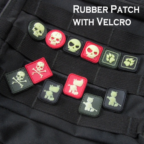 Mini Velcro Rubber Patch Skull PVC Molle Bag Paw Big Eye Death Skull 3D ...