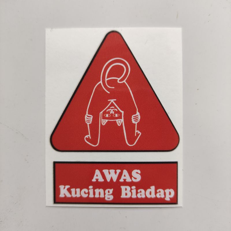 Sticker Awas Kucing Biadap Art Design Sticker | Shopee Malaysia
