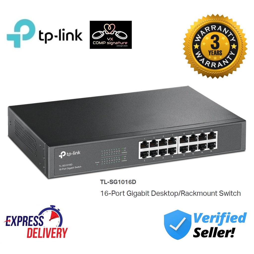 TP-Link TL-SG1016D / SG1016D 16-Port Gigabit Desktop - Rackmount Switch | Shopee Malaysia