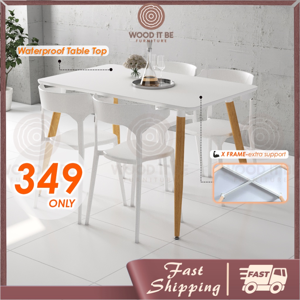 WOODITBE 1+4 Muji style dining set/Meja kafe Cafe table Kayu Meja Makan ...