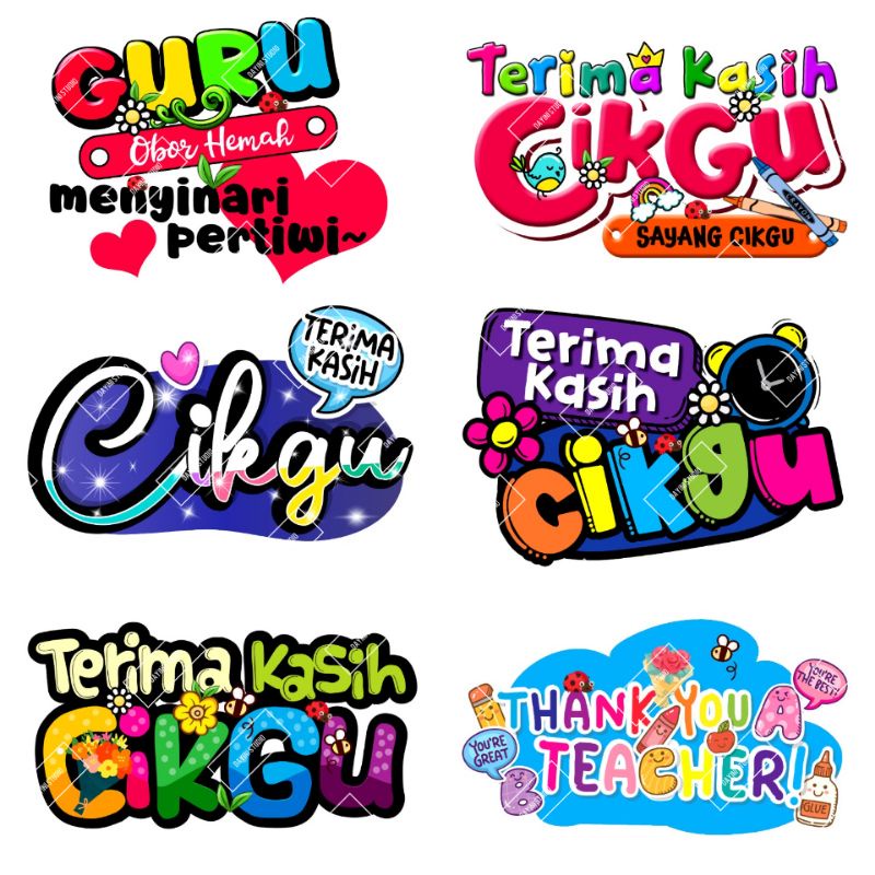 2024🎉 Sticker Thank You Teacher | Terima Kasih Cikgu | Pelajar Murid ...