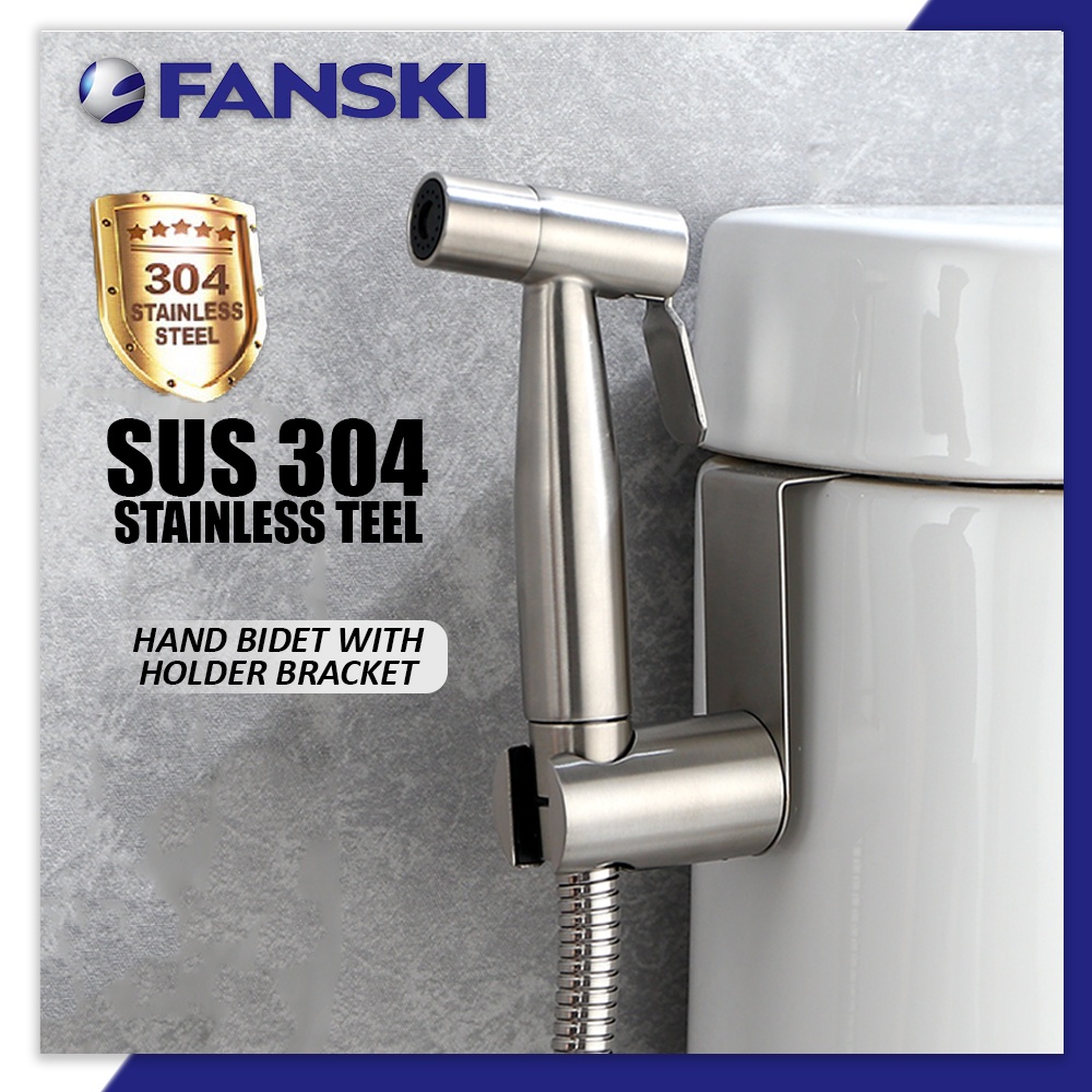 AP-789304SS 304 STAINLESS STEEL HAND BIDET SPRAYER HOSE SET & HOSE HOOK ...