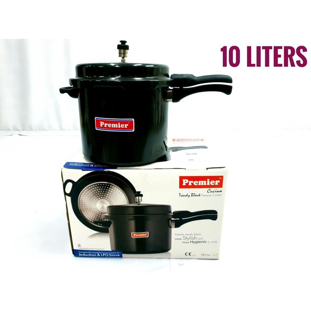 Premier Pressure Cooker Black Trendy 10 Litre Induction & Gas Stove ...
