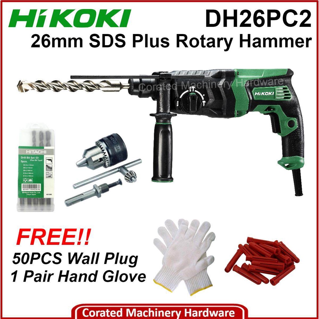 💣CLEARANCE Hikoki DH26PC2 26mm SDS Plus Rotary Hammer (6 Months ...