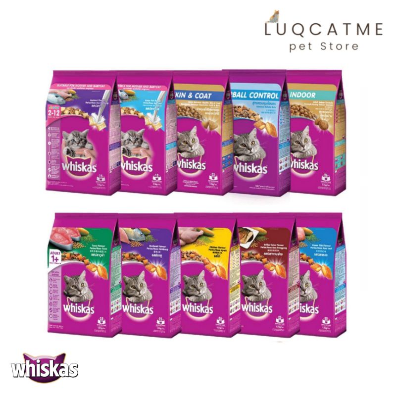 Whiskas Dry Food Original Packaging - 1.1kg (Kibbles/Cat/Adult/Treat ...
