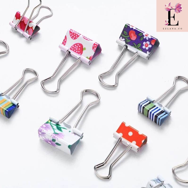 Colourful Printed Binder Clips Assorted Design | File Paper Folder ...
