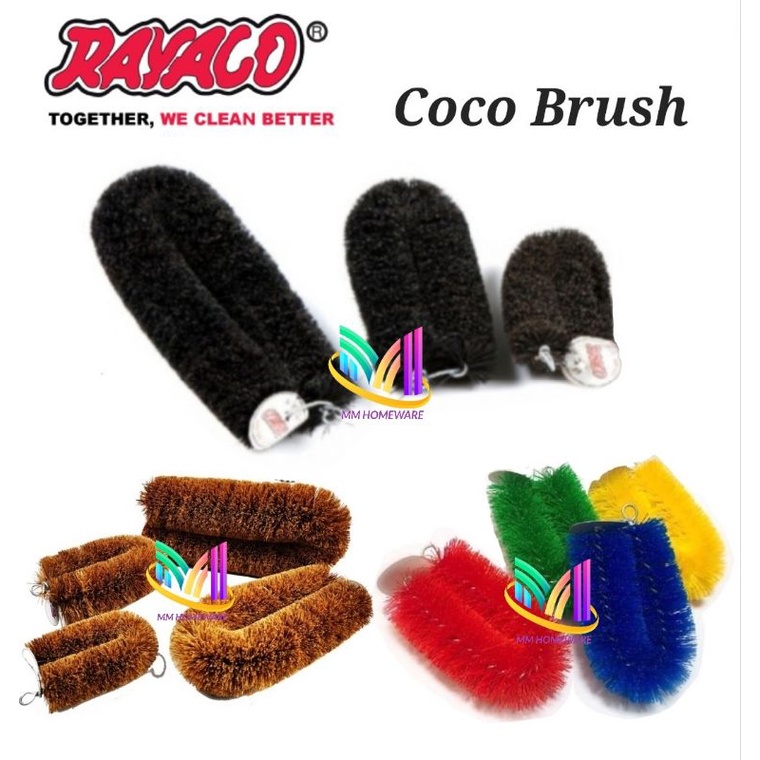 RAYACO Coco Brush Coconut Fibre Brush VIP / Black Coco Brush / Plastic ...