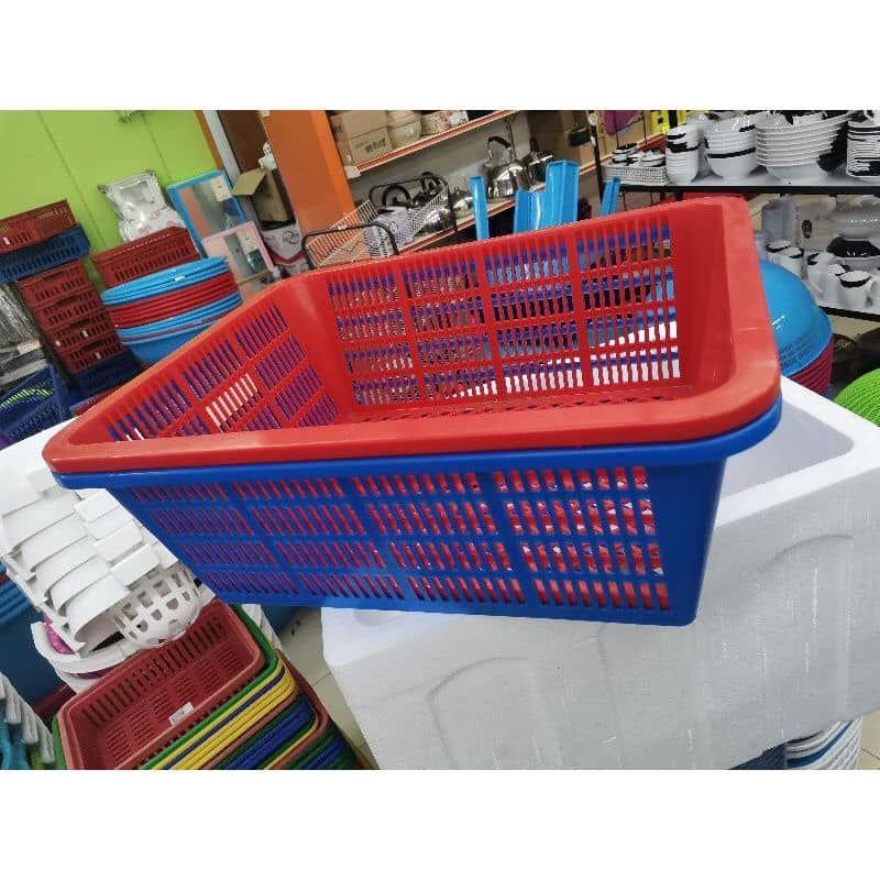 Basket /Bakul baju /Raga besar /Petak plastik /Bakul 4 Segi/Plastic ...