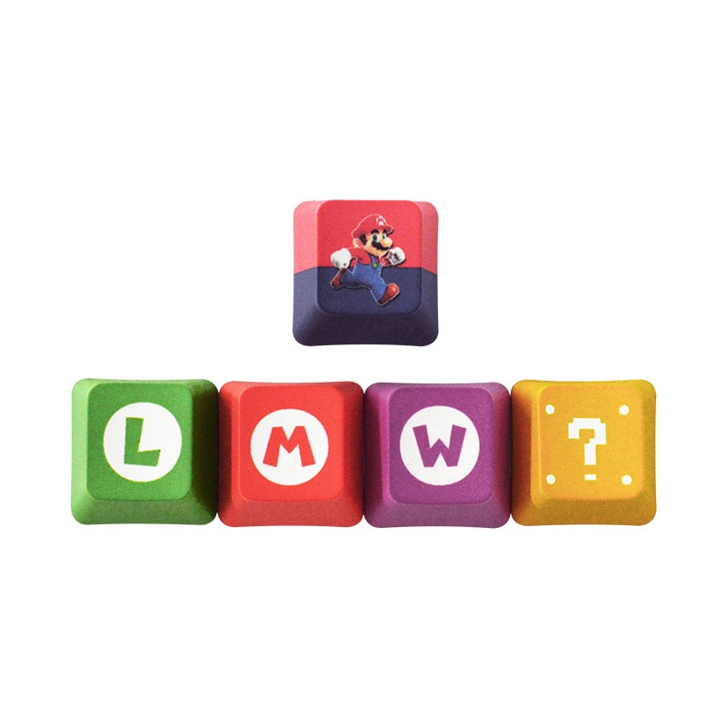5PCS PBT Keycap Mario Sublimation Mechanical Keyboard Adapt To ikbc ...