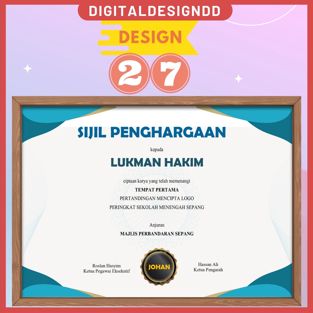 Sijil digital 48 template digital certificate pelbagai pilihan edit ...