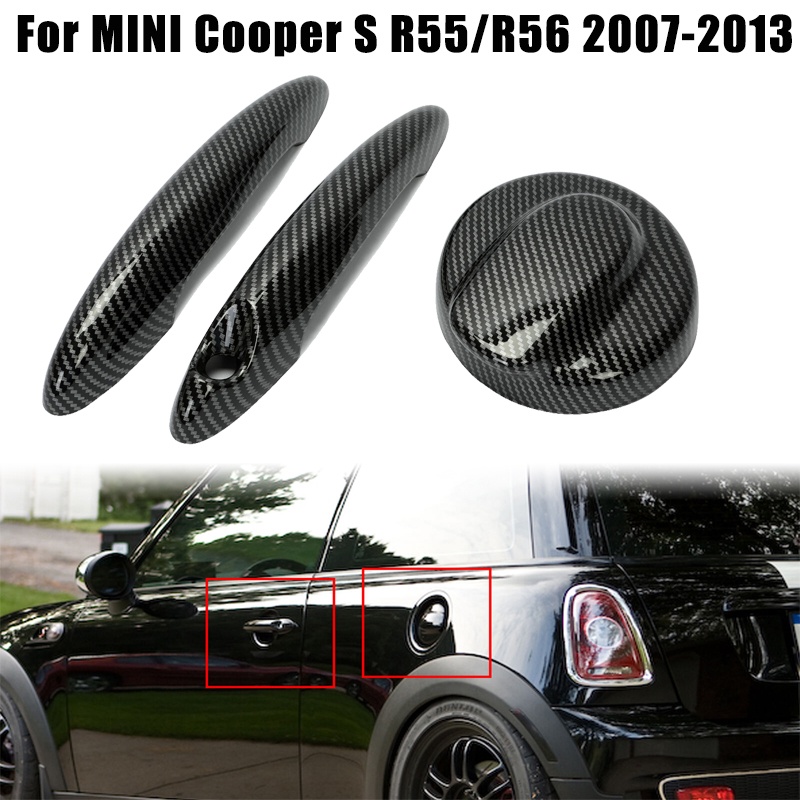 Car Gas Fuel Tank Filler Cap Cover & 2 Exterior Door Handle Covers ...