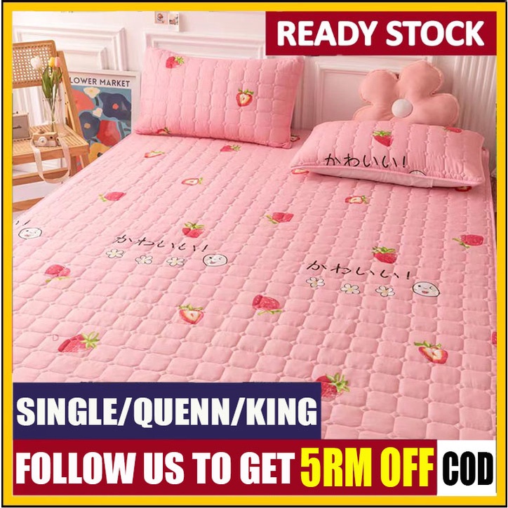 【6 COLOUR】Premium Quality Cotton cadar single/quenn/king Murah Best ...