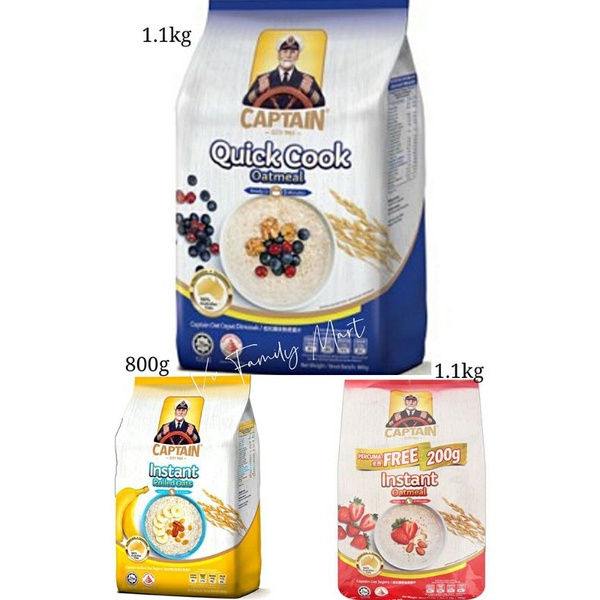 Halal*Captain Oats Instant/Quick Cook/Rolled Oats Oatmeal 营养早餐麦片*800g/1 ...