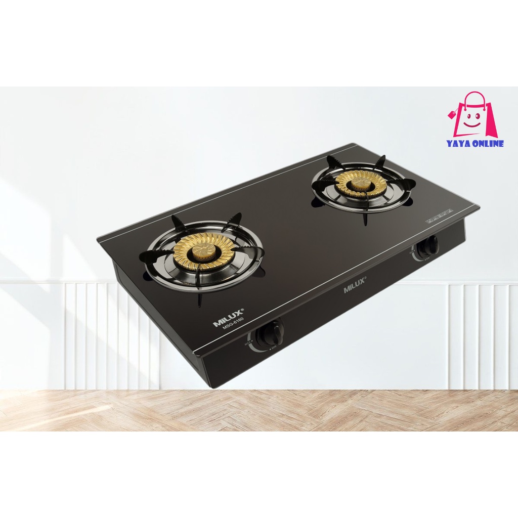 Milux Glass Top Double Copper Burner Gas Cooker Gas Hob MSG-6260 ...