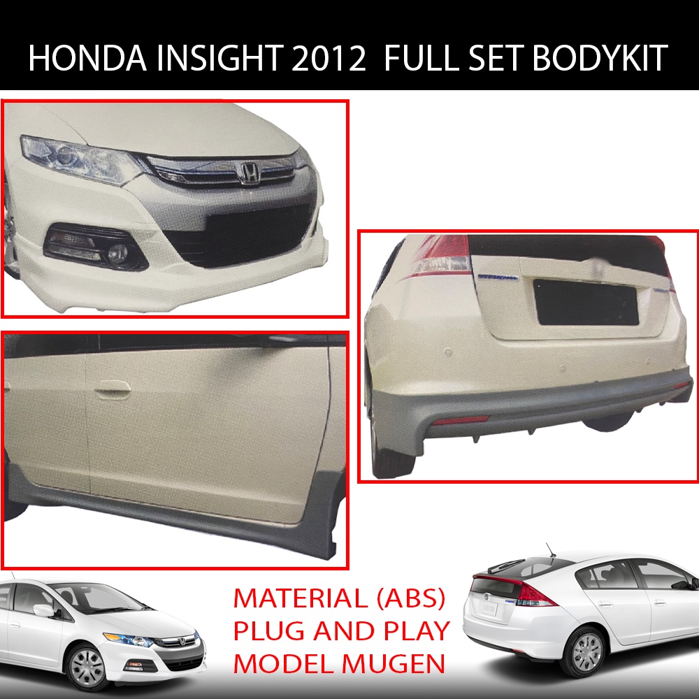 HONDA INSIGHT 2012 MG MUGEN STYLE FULL SET BODYKIT FRONT SKIRT, SIDE ...