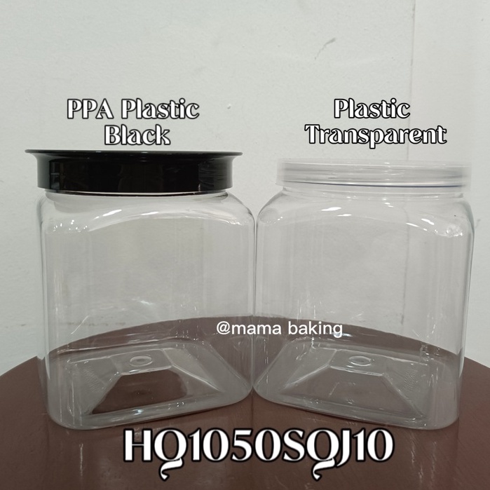 Plastic Square Jar and Cap Plastic Transparent/PPA Plastic Black/PPA ...