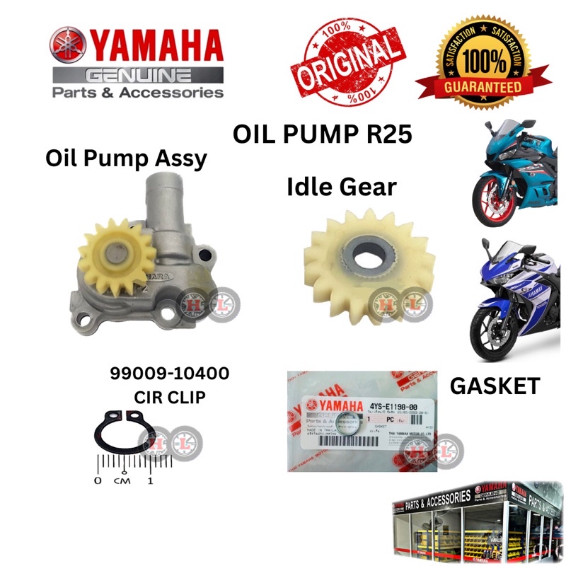 YAMAHA OIL PUMP ASSY R25 ORIGINAL (1WD-E3300-01/1WD-E3341-00)-OIL PUMP R25 IDLE GEAR OIL PUMP ...