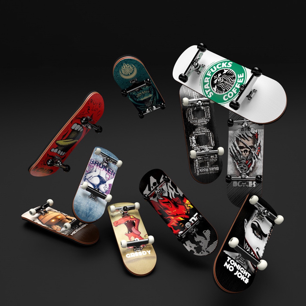 Wood Fingerboard Set Complete Finger Skate board Mini Skateboard Toys ...
