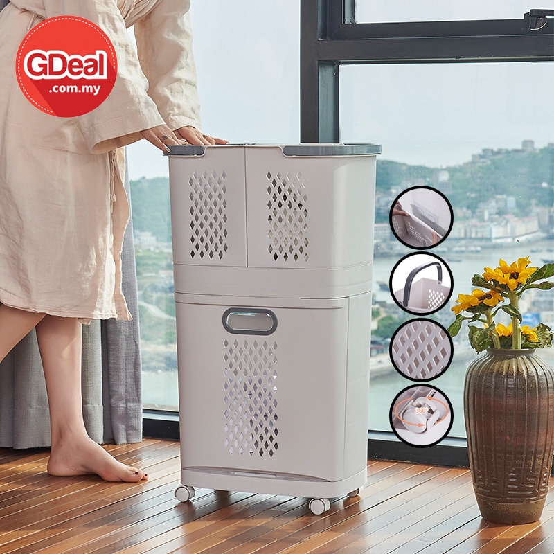 GDeal Simple Clothes Laundry Basket Bathroom Storage Bucket Rack With ...