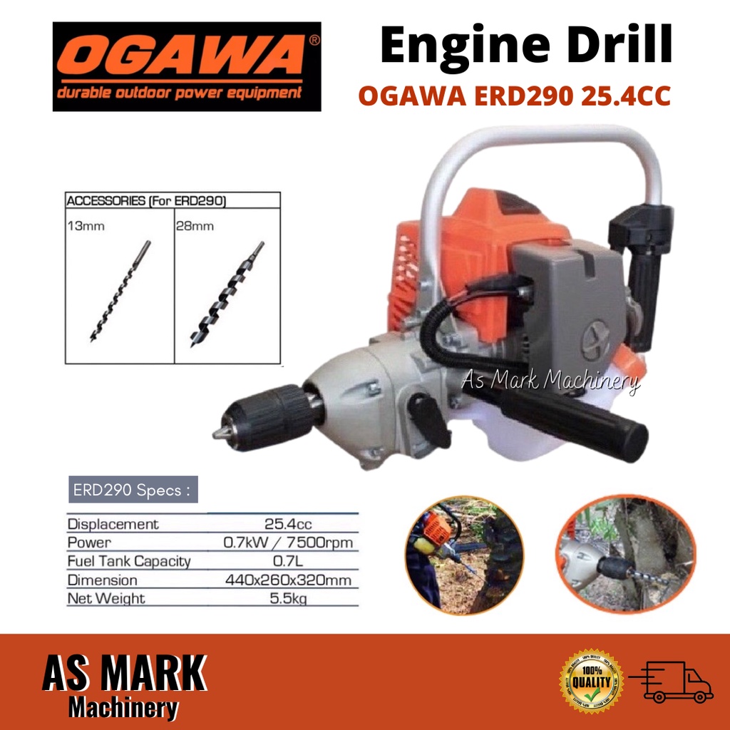 OGAWA ERD290 25.4CC Engine Drill 7500RPM (High Engine Power) | Shopee ...