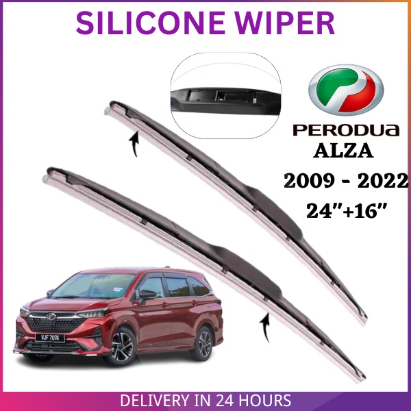 Perodua ALZA 2009 - 2022 3 Sections Boneless Hybrid Silicone Wiper ...