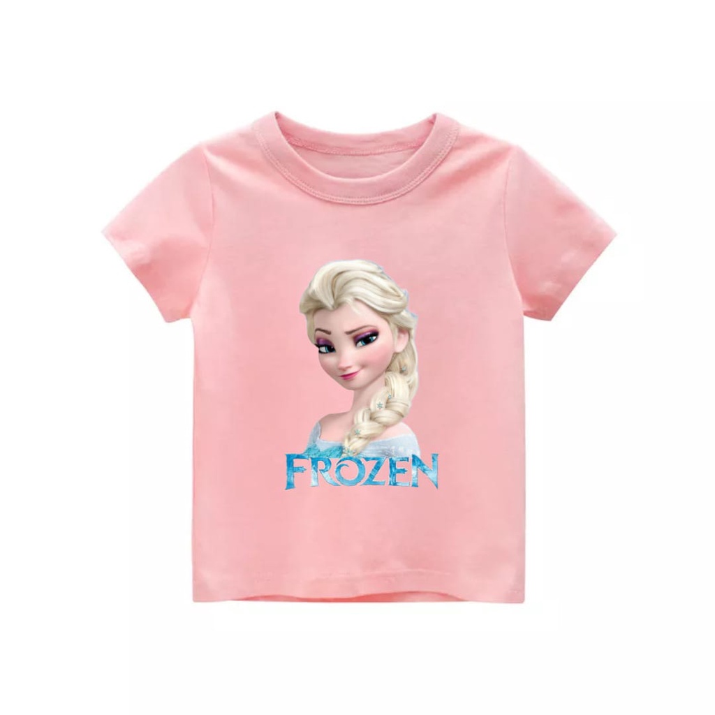 Girls' Short Sleeve Tops, Girls' T-shirts with Elsa DTF Pattern ...