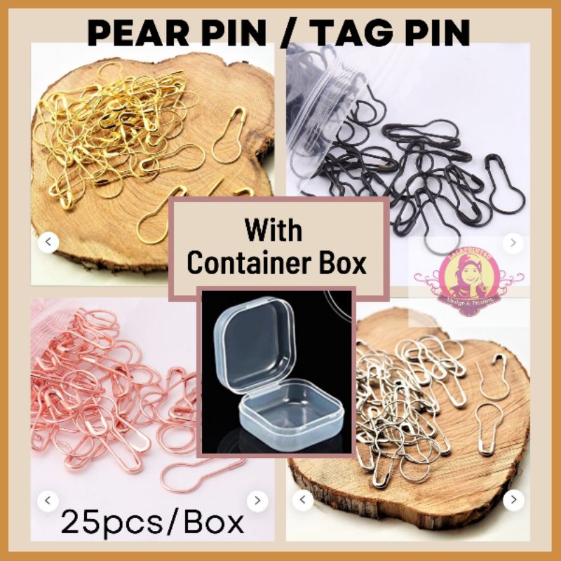 25pcs MAGIC PEAR PIN With Container (Pin Bentuk PEAR) | Bulb Pin ...