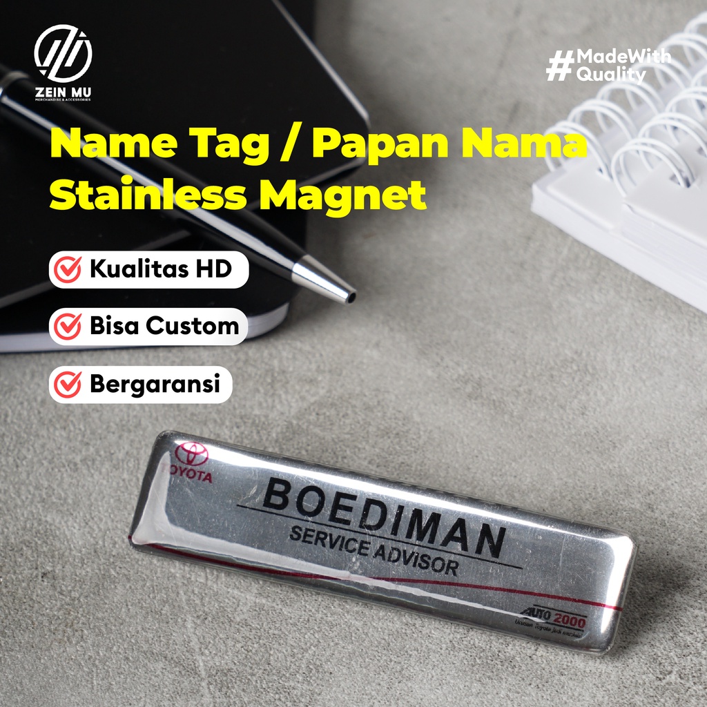 Name Tag / Stainless Magnetic Nameplate | Shopee Malaysia