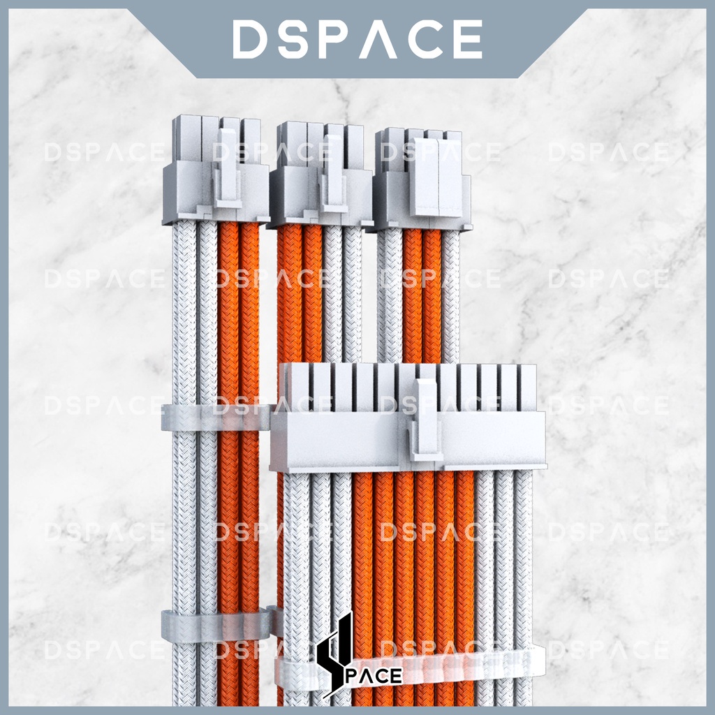 DSPACE MESH-X PSU Orange Premium Sleeve Braided Extension Custom Cable ...