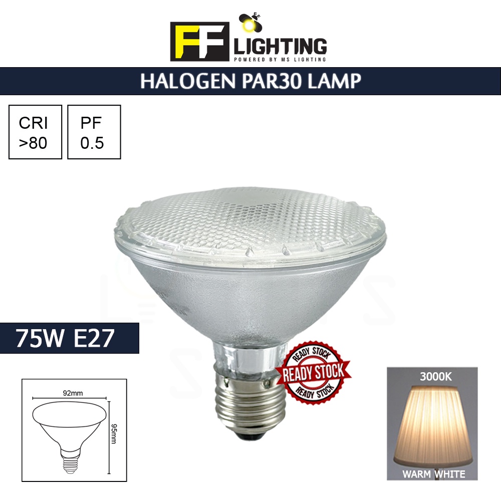 FFL HALOGEN PAR30 LAMP 75W E27 WARM WHITE FF LIGHTING E27 BULB ...
