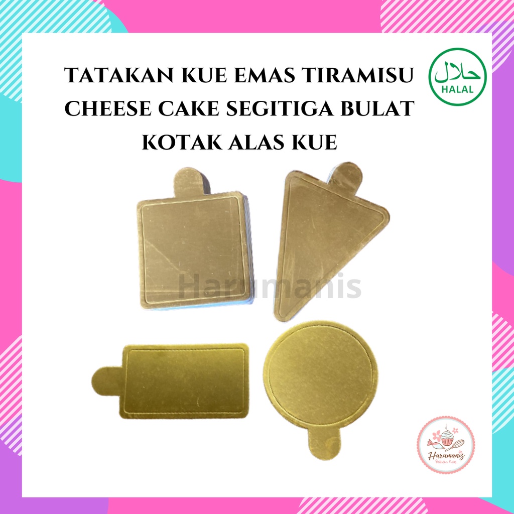 Tiramisu Cheese Cake Placemat Gold Triangle Round Cake Mat Box | Shopee ...