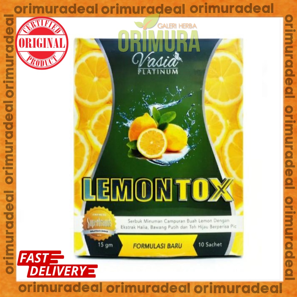 Lemon Tox V'asia Vasia Detox Slimming (10sachet X 15gm) Original 100% ...