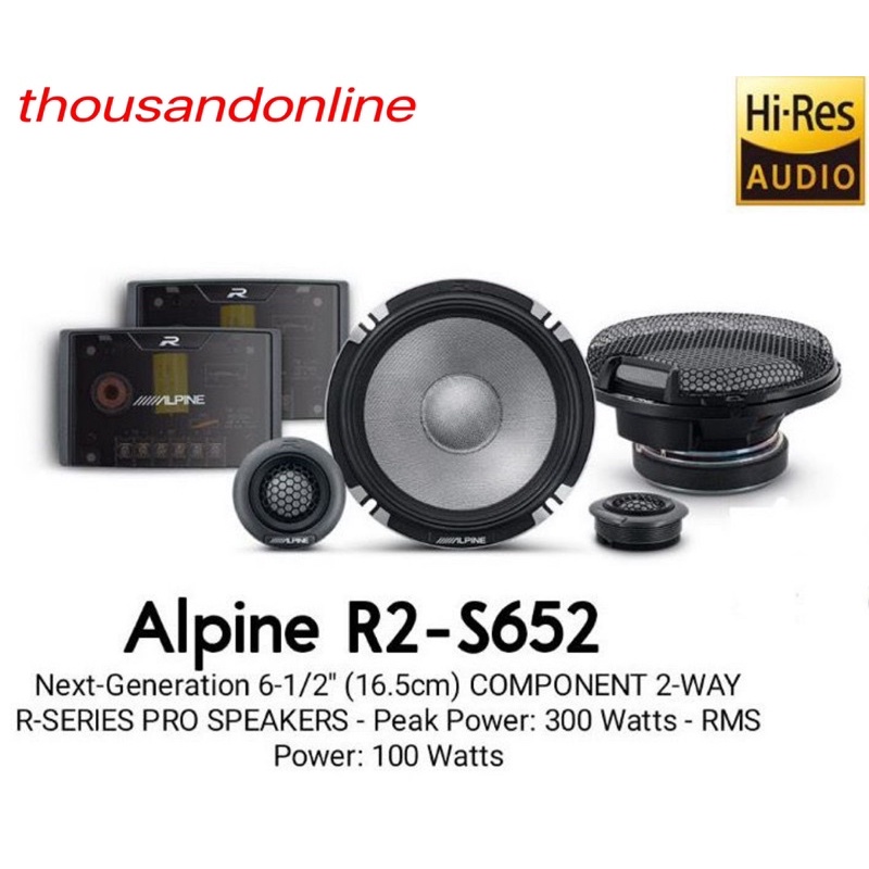 ALPINE R2-S652 - NEXT-GENERATION 6-1/2” (16.5CM) COMPONENT 2-WAY R ...