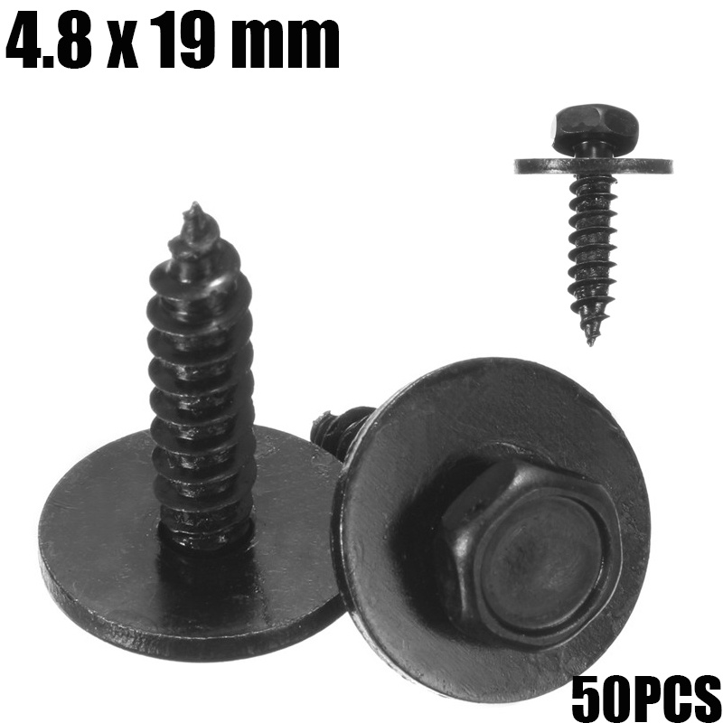 50Pcs 4.8x19 mm Hex Self Tapping Tapper Screw And Washer Engine Cover ...