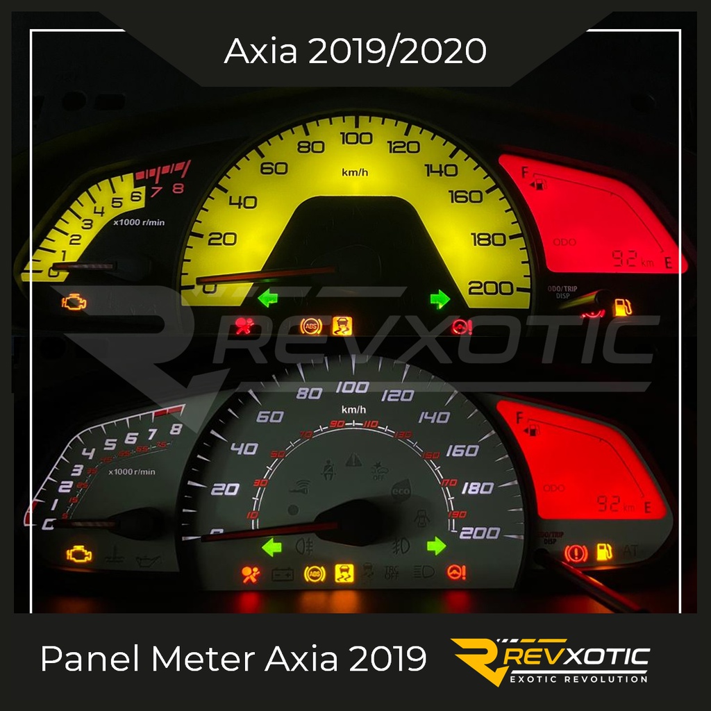 Papan Panel Meter CUSTOM Perodua Axia 2019 Style Gxtra Advance SE G E ...