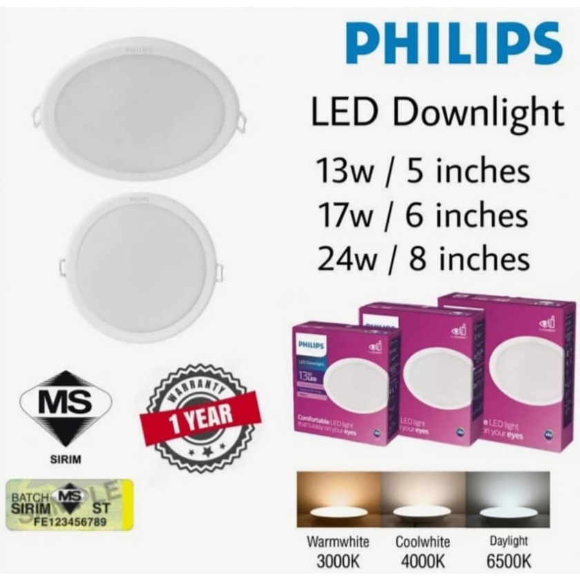 PHILIPS MESON 13w 17w 21w 24w LED DOWNLIGHT | Shopee Malaysia